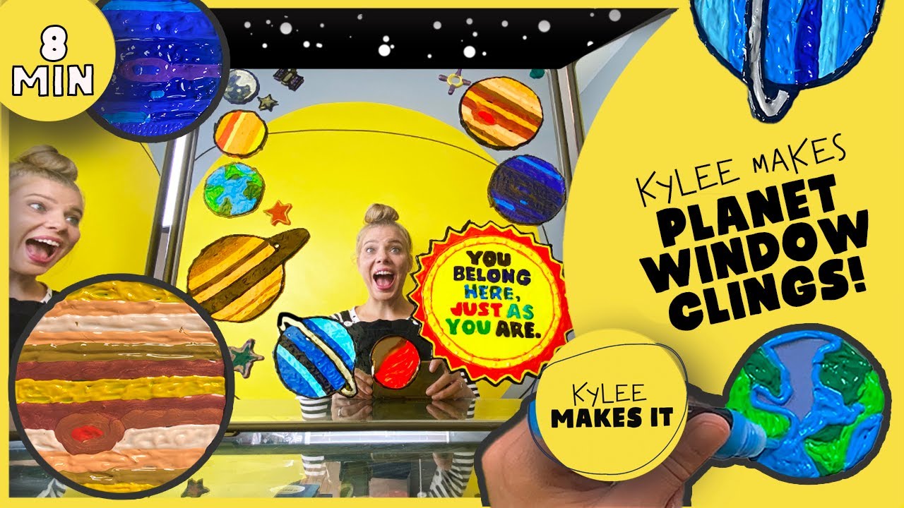 Kylee Makes DIY Planet Window and Mirror Clings - Positive Messages and ...
