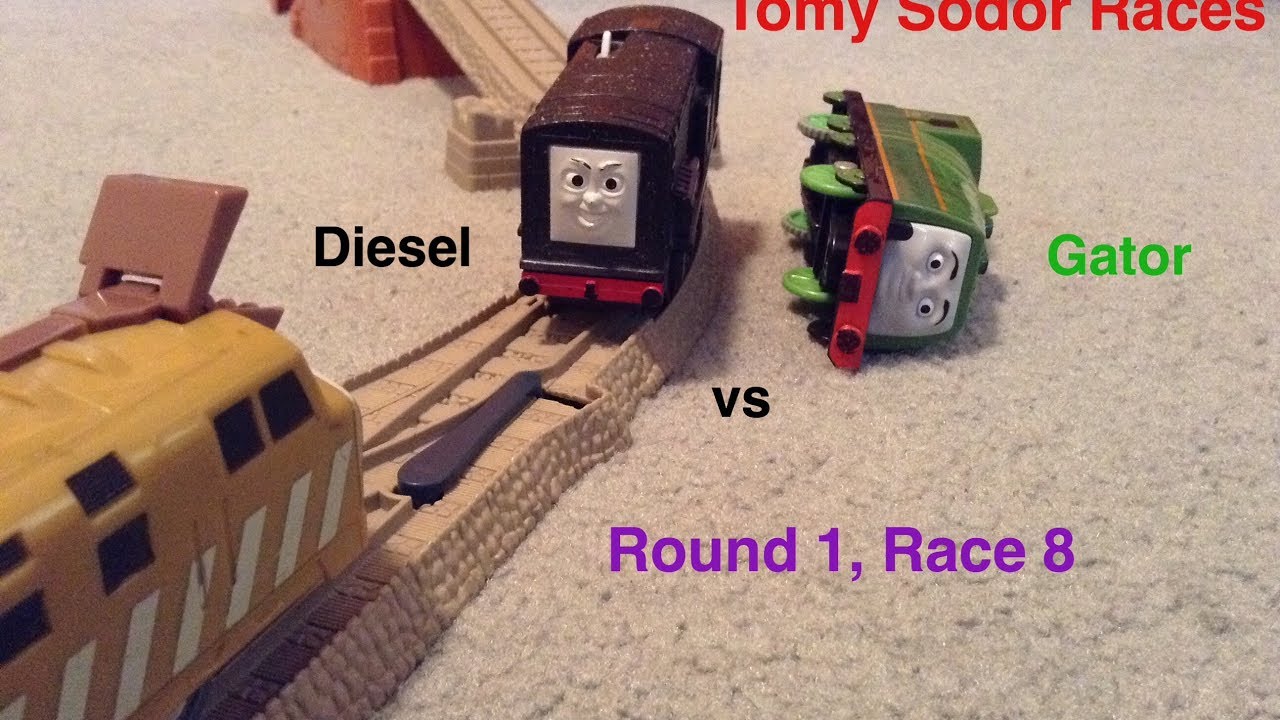 Tomy Sodor Races - Diesel vs Gator Race 8 - YouTube
