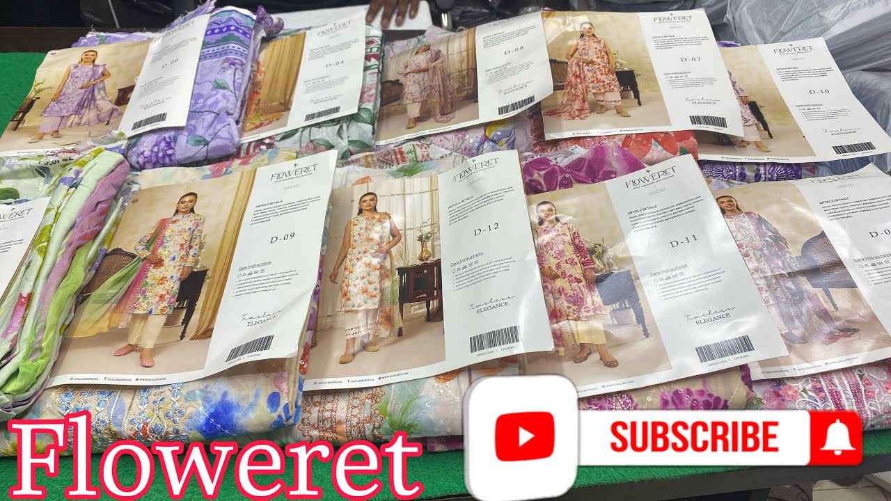 Floweret By Gulljee Digital printed sequin ChikankariLawn Pakistani collection - YouTube