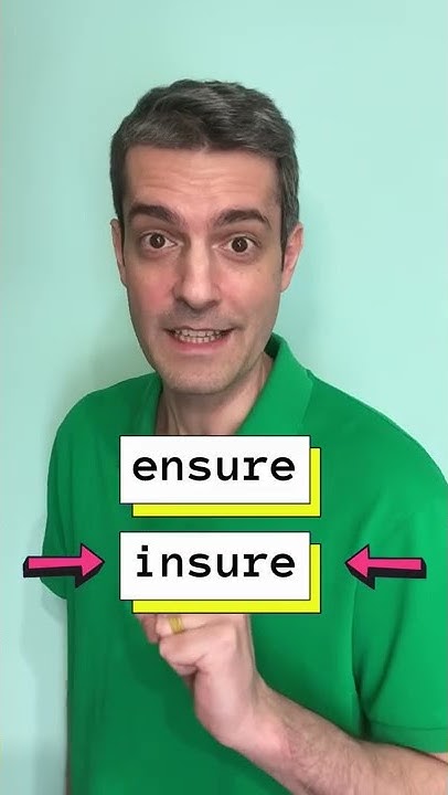 ASSURE vs. ENSURE vs. INSURE - What's the DIFFERENCE? [English Micro-lesson] - YouTube