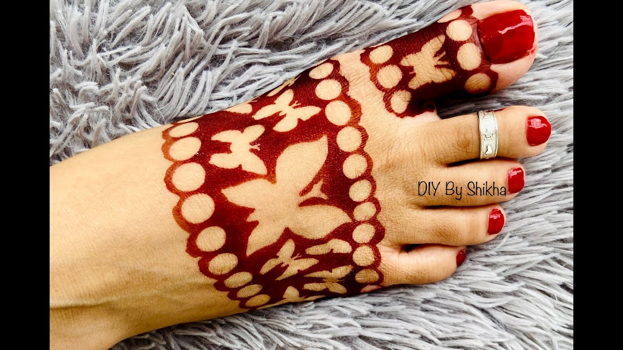Feet mehendi trick using neha fast cone - neha herbals instant mehendi ...