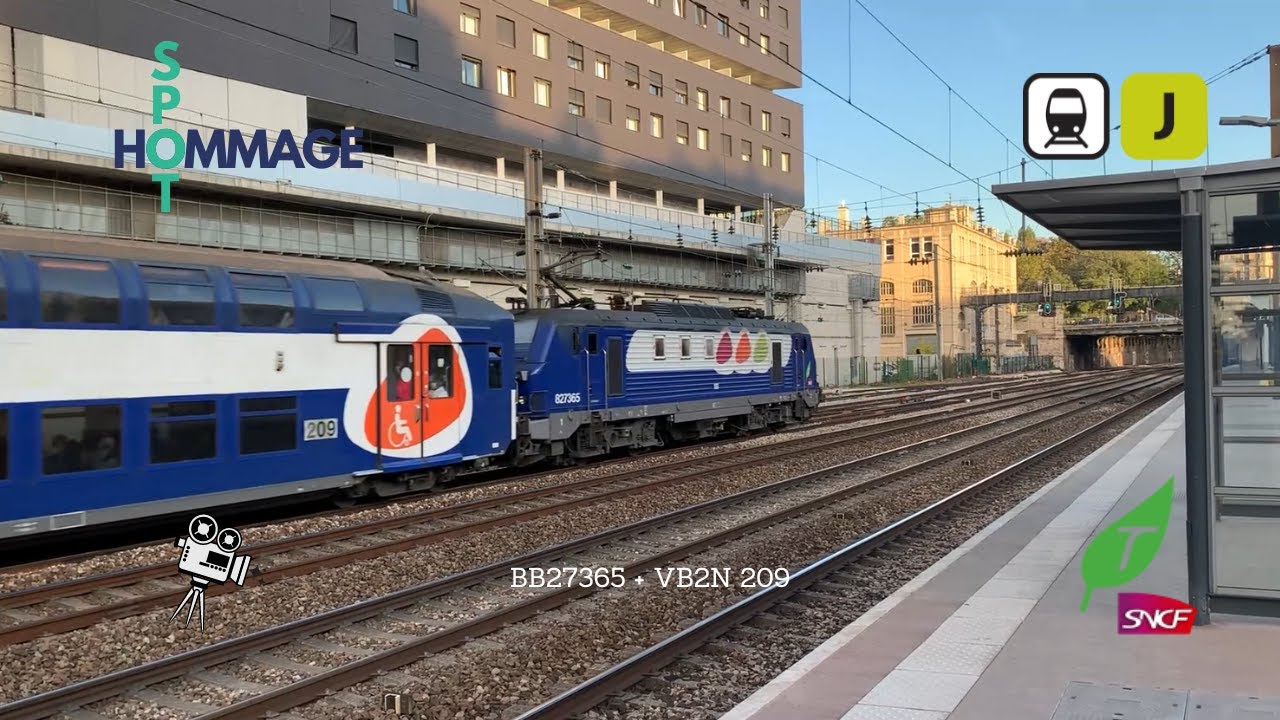 Transilien Ligne J BB27365 et VB2N 209, Train Transilien SNCF - YouTube