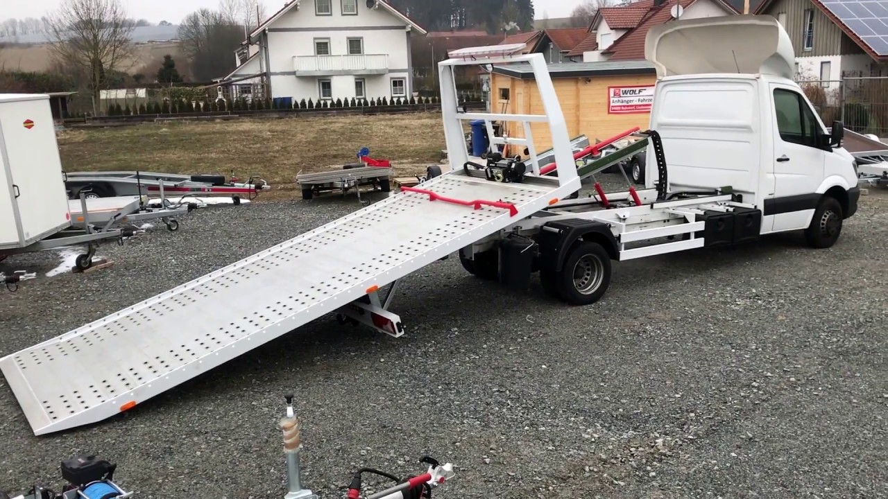 Abschleppwagen, Hydraulische Schiebeplattform auf Mercedes Sprinter ...