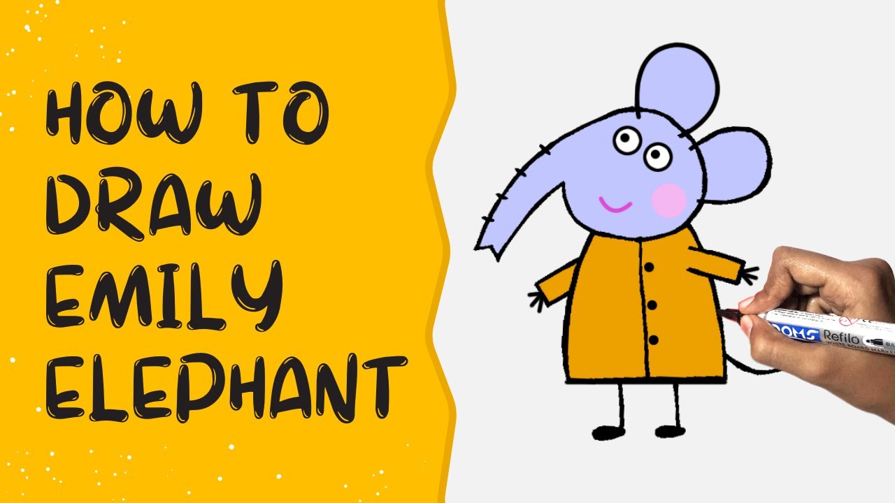 How to draw Emily the elephant step by step - Andy Art Hub - YouTube
