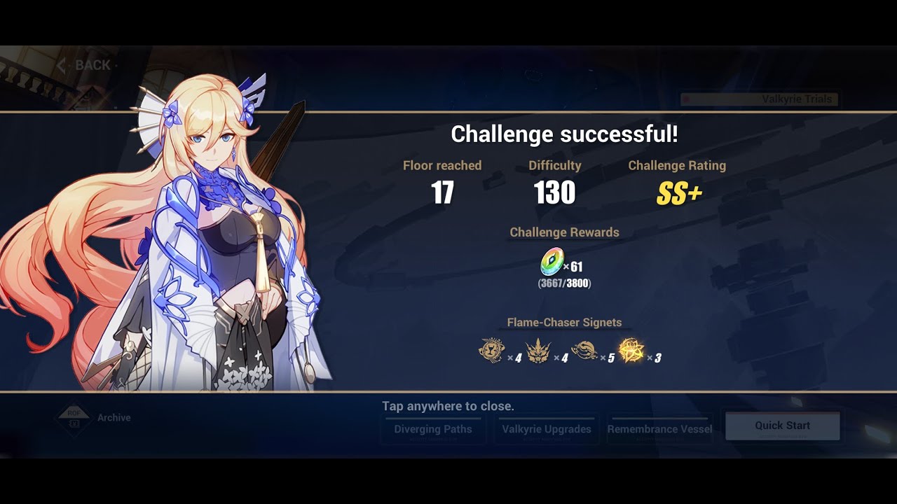 [HI3 SEA] [Elysian Realm] Valkyrie Gloria - Difficulty 130 - 17F - YouTube