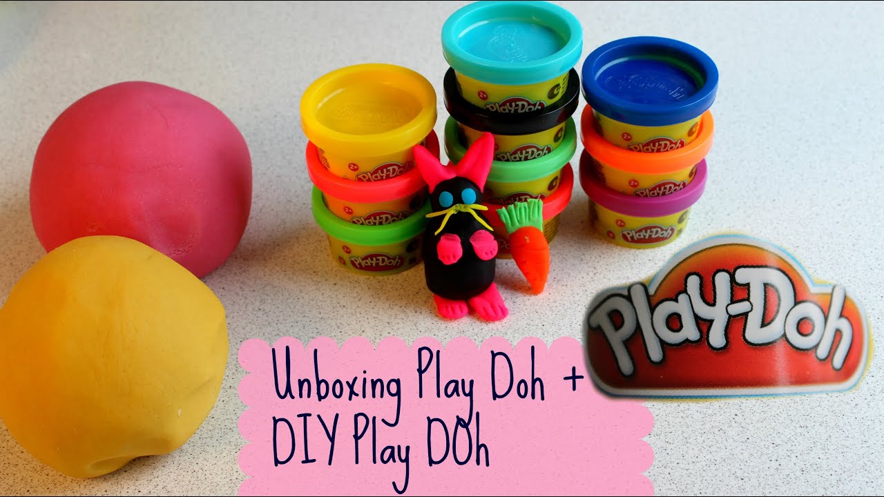Unboxing 10 mini Play Doh + DIY Play Doh - YouTube