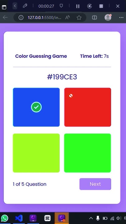 Color Guessing Game Html Css And Javascript Project Youtube