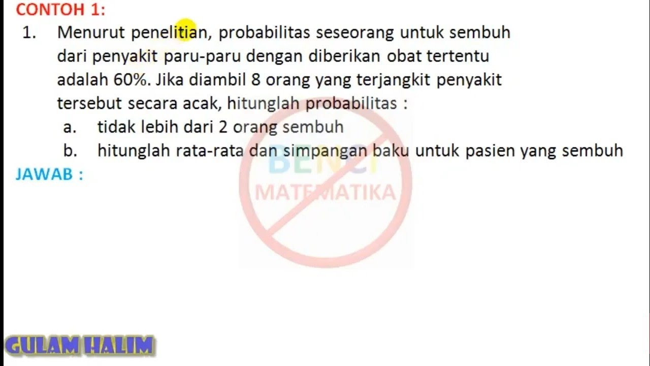 Rata rata dan Simpangan Baku distribusi Normal contoh 1 - YouTube