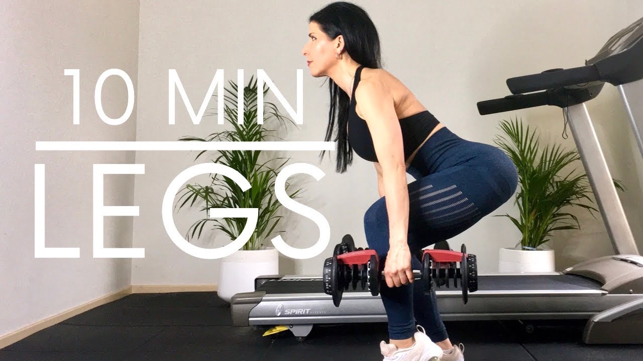 10 Min LEG DAY WORKOUT With Dumbbells At Home / Follow Along - YouTube