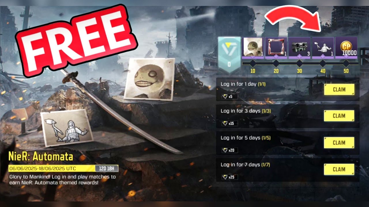 CODM NEW NieR: Automata Event 2025 | How to get Free Emote in codm s5 ...
