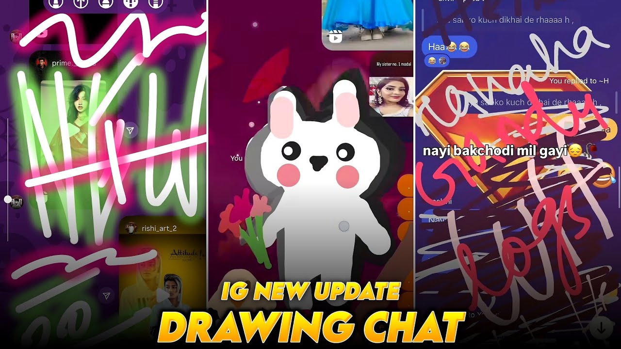 CHAT DRAW INSTAGRAM NEW UPDATE | HOW TO DRAW IN INSTAGRAM CHAT | IG ...