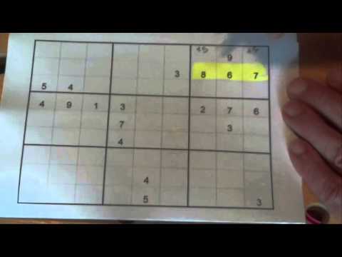 How to Solve a Sudoku Puzzle - Tip 8: Three in a Line Tip or Trick ...