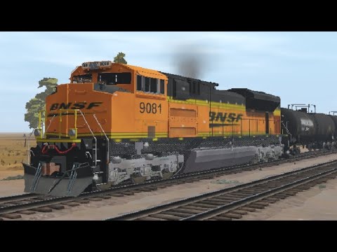 Trainz 3 BNSF #9081 pass by with BNSF #9094 (Mid DPU unit) - YouTube