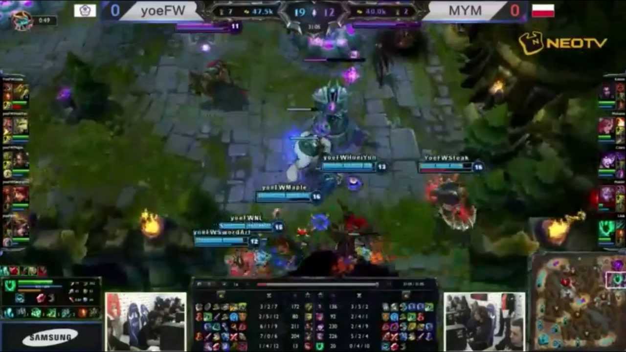 2013 11-28 WCG GAME FESTIVAL LOL League Of Legends yoeFW v.s. MYM 崑山 - YouTube
