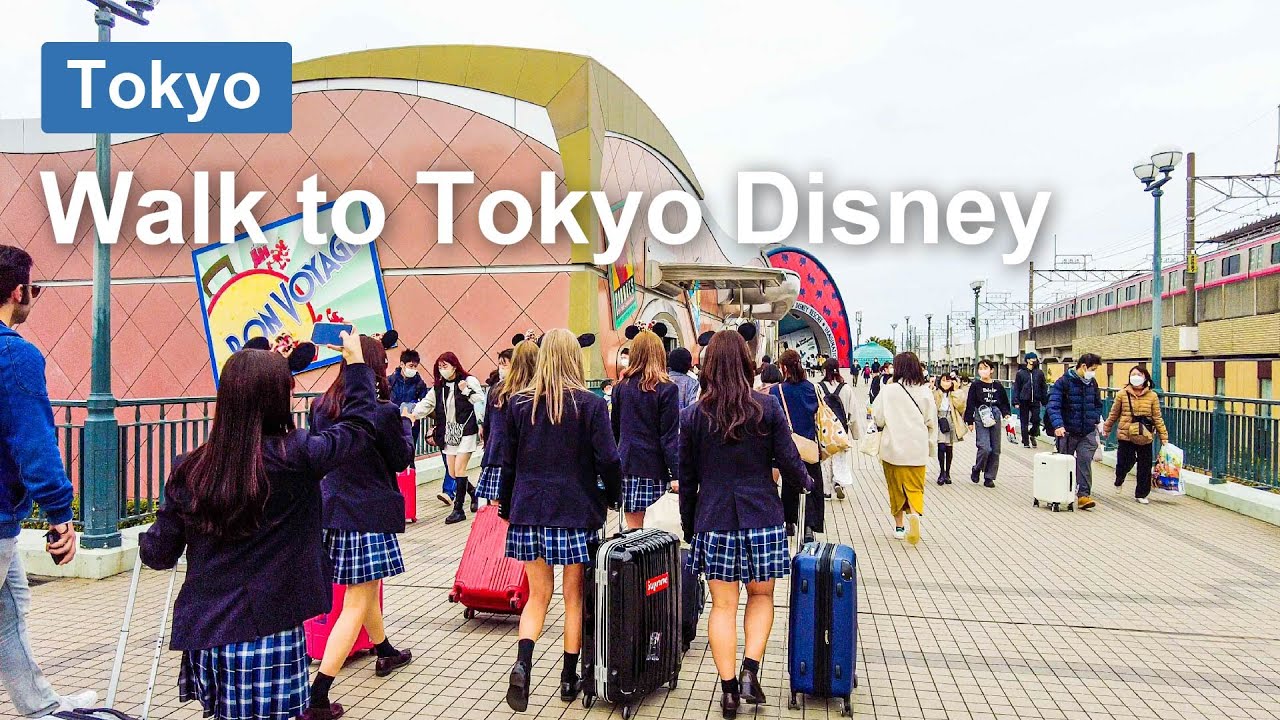 【Tokyo💖】Walk Japan - Walk to Tokyo Disney land from Nearest Station【4K ...