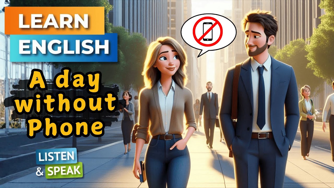 A Day Without Phone | Easy English Conversation | English Listening ...