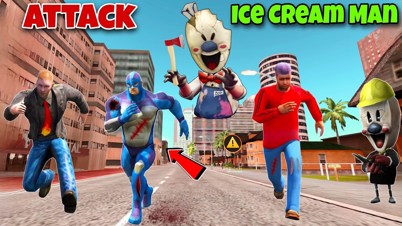 Ice Cream Uncle Attack On Rope Hero In Vice Town | Ice Scream 8: Final ...