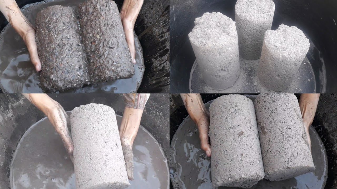 Dry crumbling of bajri sand heavenly ASMR long cylinders in tub😴wet ...