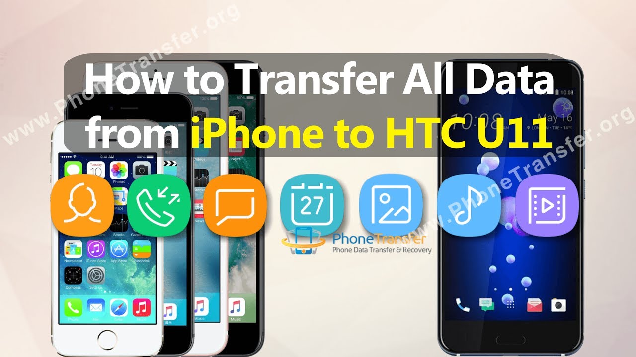 How to Transfer All Data from iPhone to HTC U11 - YouTube