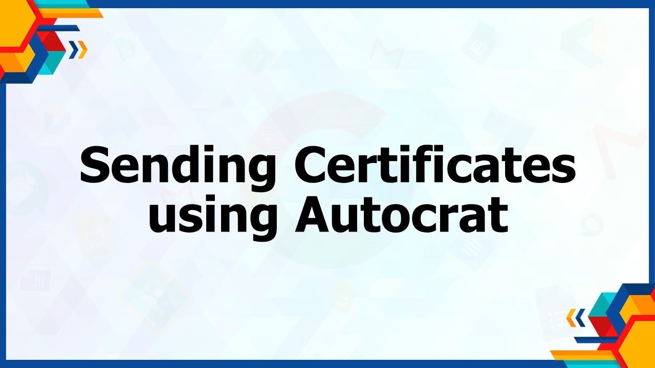 Sending Certificates using Autocrat - YouTube