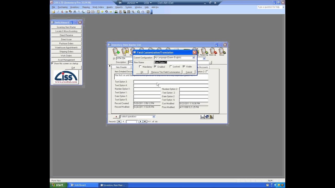 Inventory Pro for Windows Item Master List functionality - YouTube