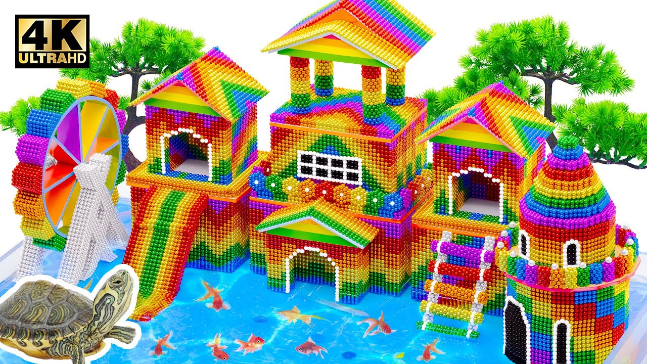 DIY How To Build Mini PlayGround With Outdoor Water Wheel And Fish Pond ...