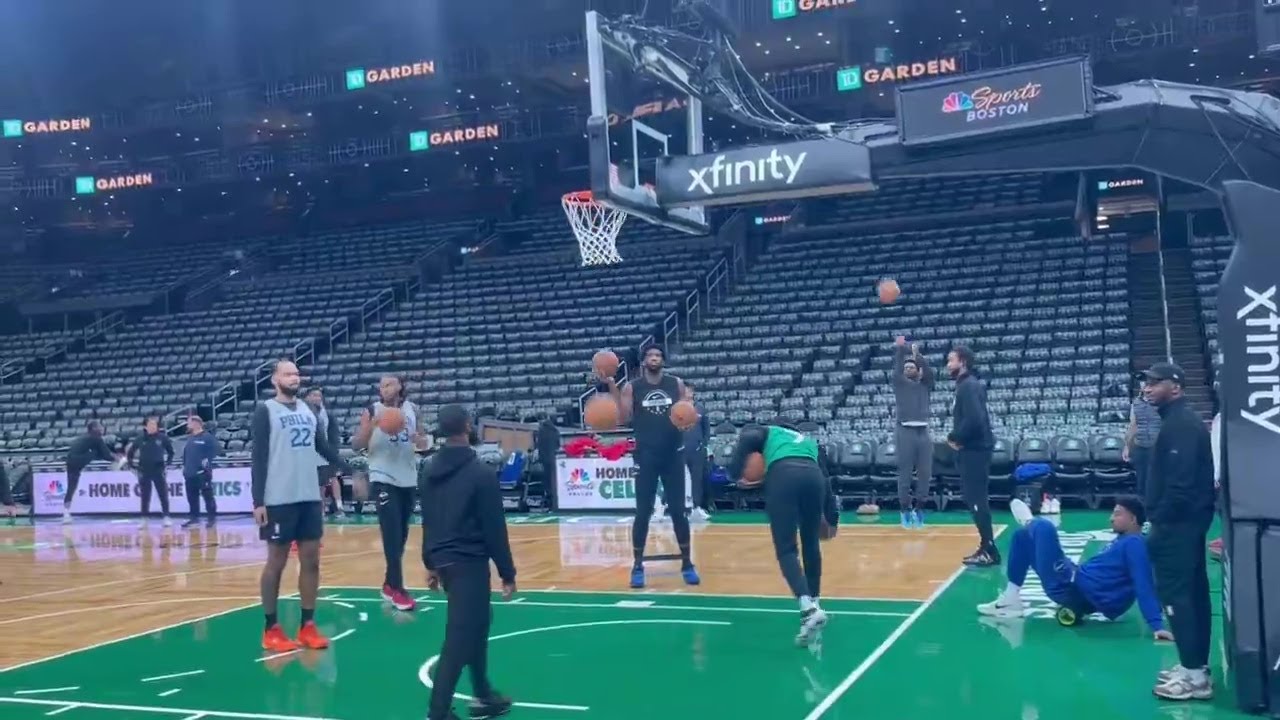 JOEL EMBIID, PG, MAXEY & SIXERS MORNING SHOOTAROUND AT TD GARDEN AHEAD ...