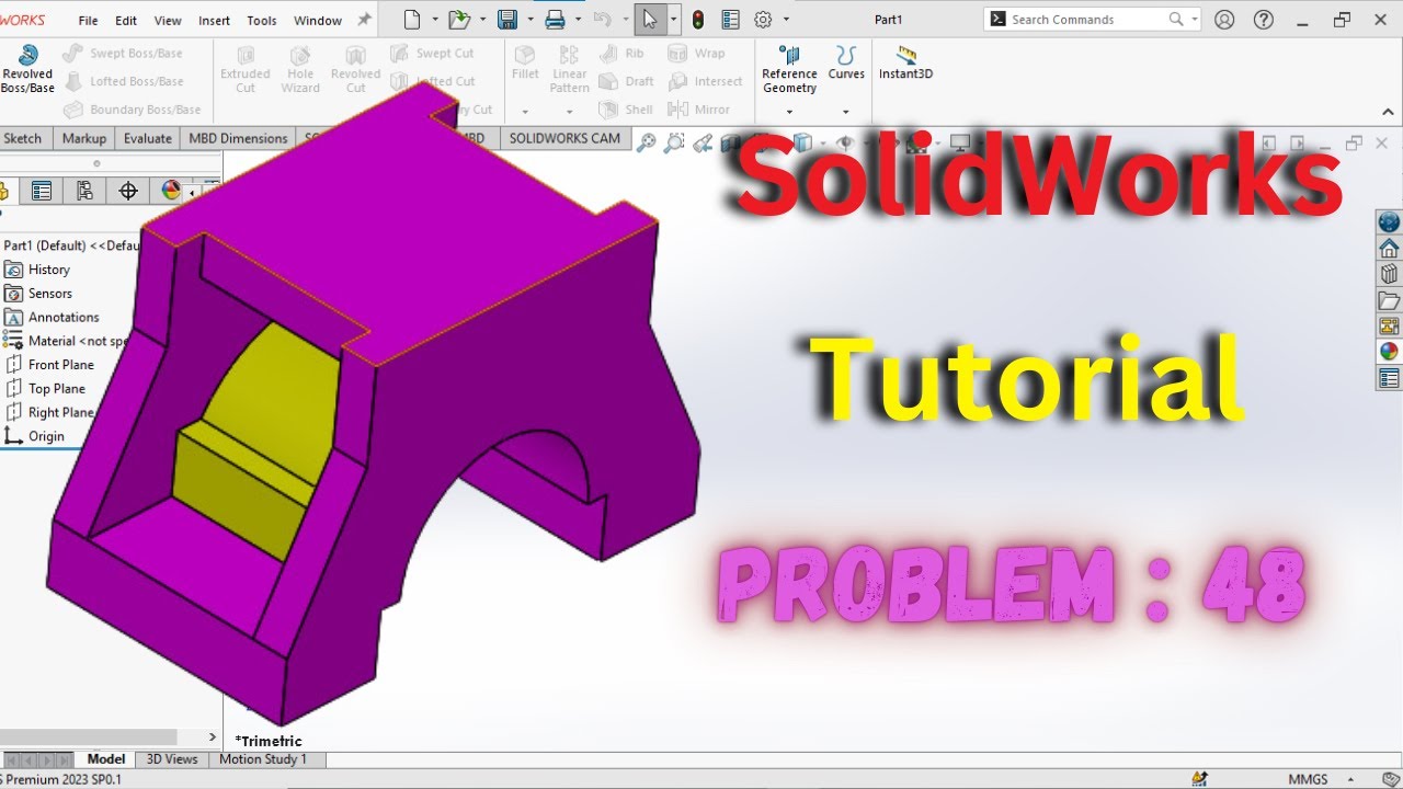 SolidWorks Beginner Practice Problem - 48 - YouTube