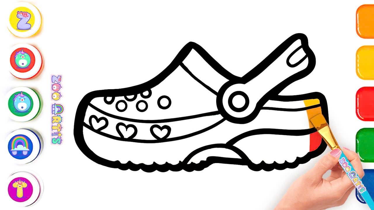 How to Draw Crocs Sandal | Easy Drawing & Coloring - YouTube