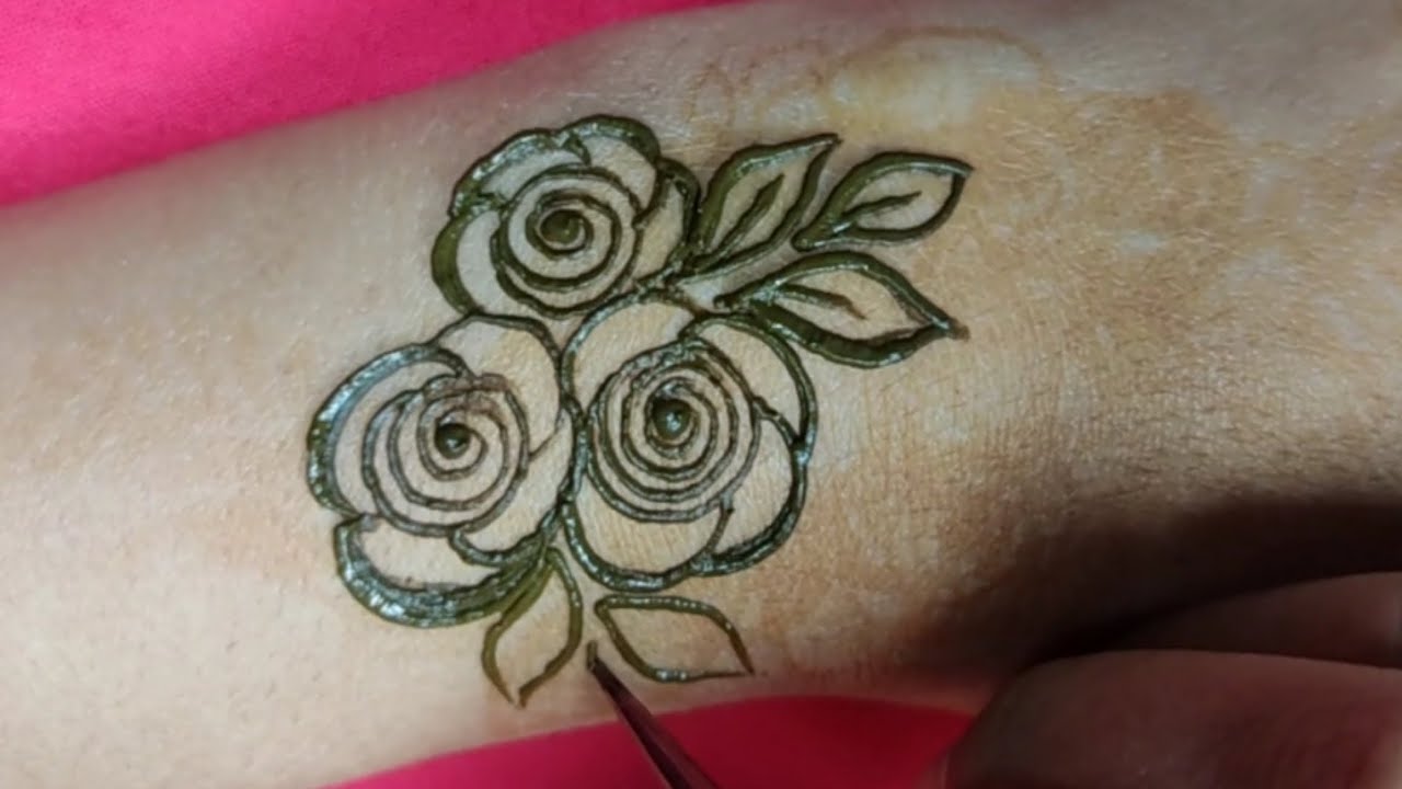 Simple Rose mendi design for back hand || Simple mehndi design - YouTube