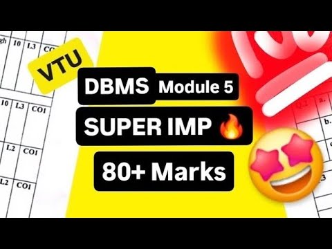 DBMS MODULE 5 SUPER IMPORTANT💯🤩| BCS403 MODEL PAPER SOLUTIONS + PASS PACKAGE | VTU 4th SEM CSE #vtu