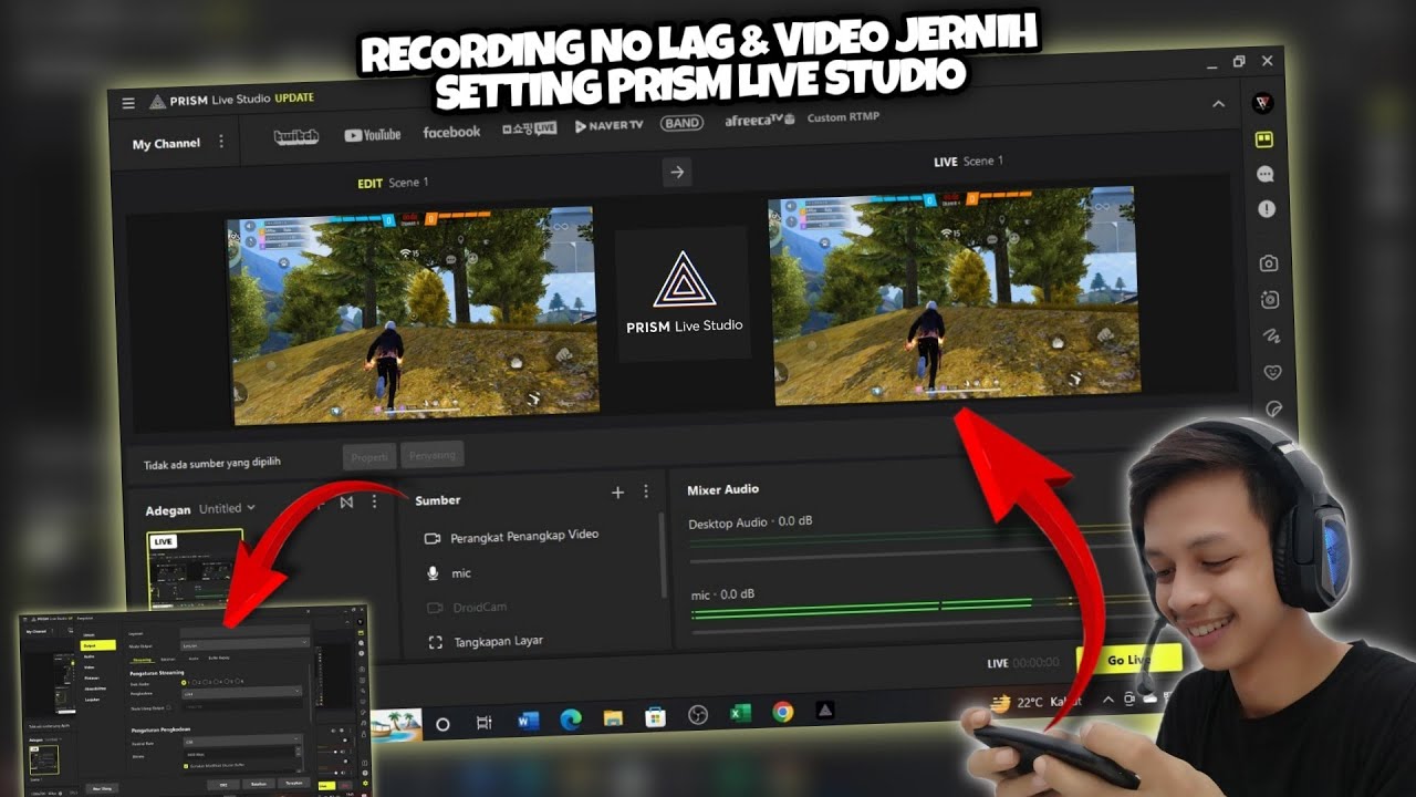 CARA SETTING PRISM LIVE STUDIO UNTUK RECORDING - YouTube