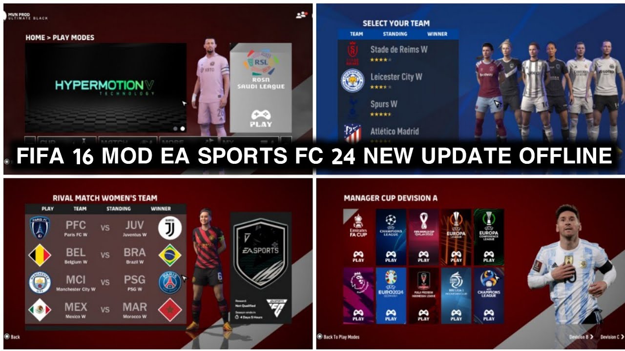 FIFA 16 MOD EA SPORTS FC 24 ANDROID OFFLINE NEW UPDATE LATEST TRANSFERS ...