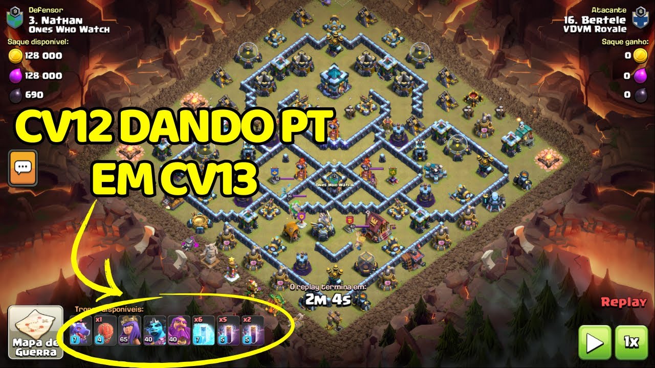 COMO ATACAR CV13 SENDO CV12 (PT FÁCIL) | CLASH OF CLANS - YouTube