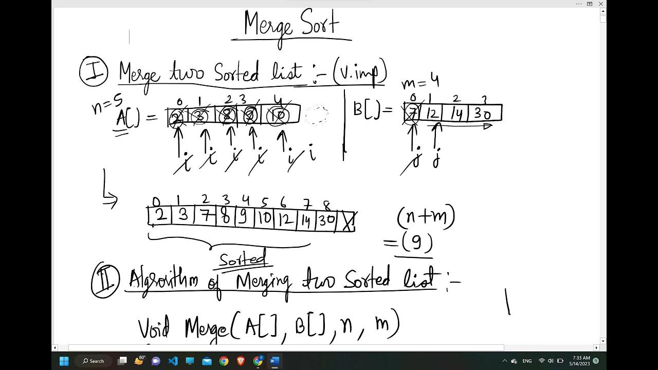41 Merge Sort Merge Two Sort List Program Of Merging Two Sorted