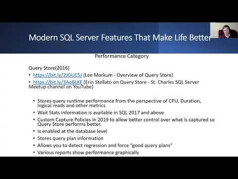 Lee Markum Modern SQL Server Features That Make Life Better 7 7 2021 - YouTube
