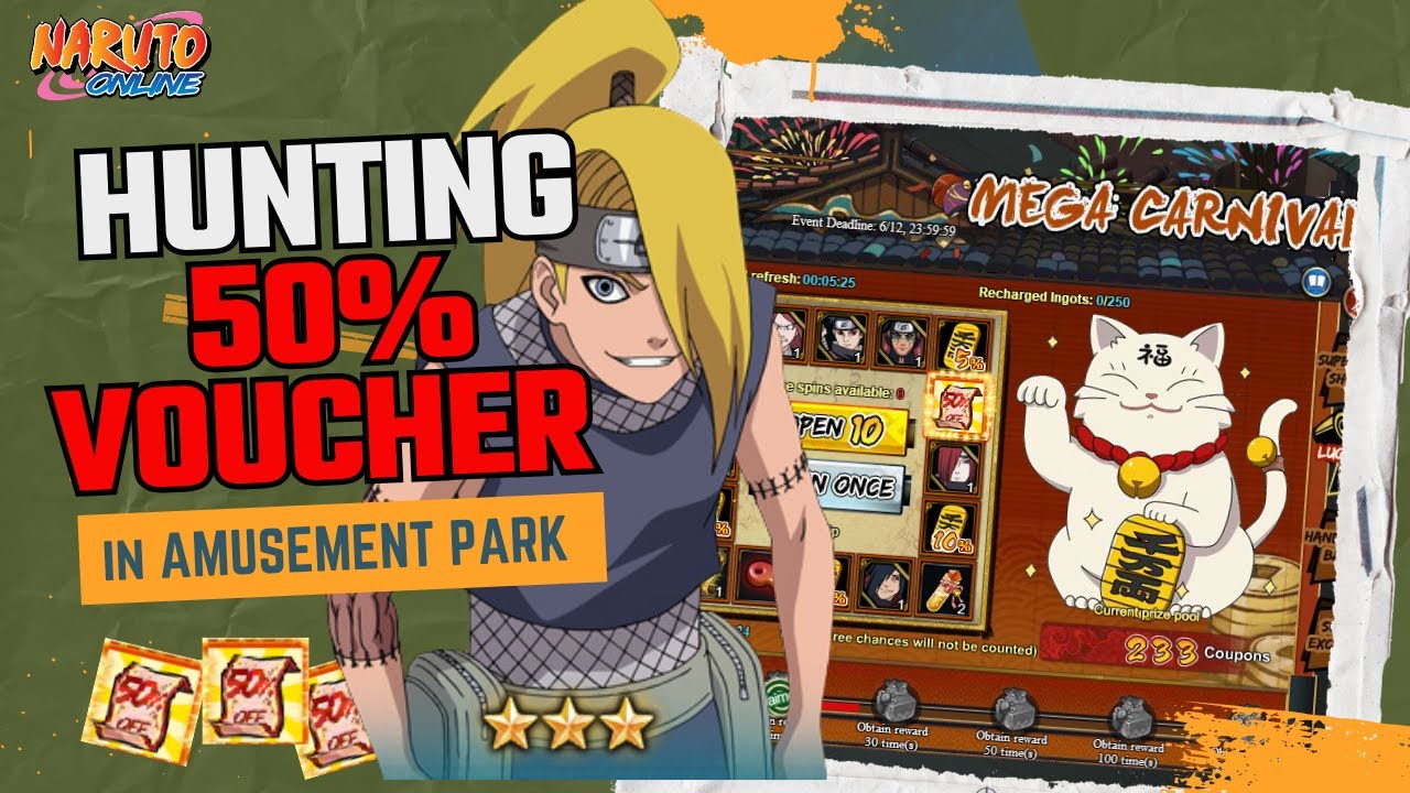 HUNTING 50% VOUCHER IN AMUSEMENT PARK EVENT | Naruto Online - YouTube