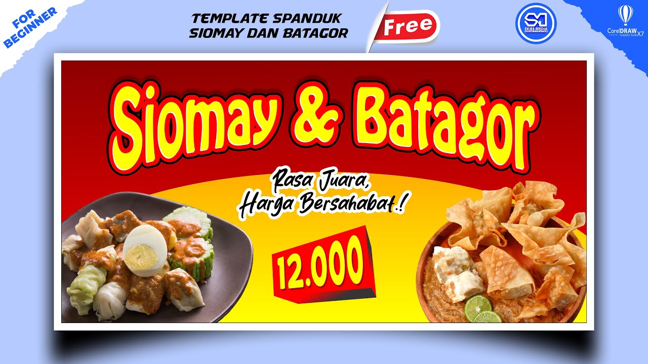 Desain spanduk SIOMAY DAN BATAGOR | CorelDRAW - YouTube