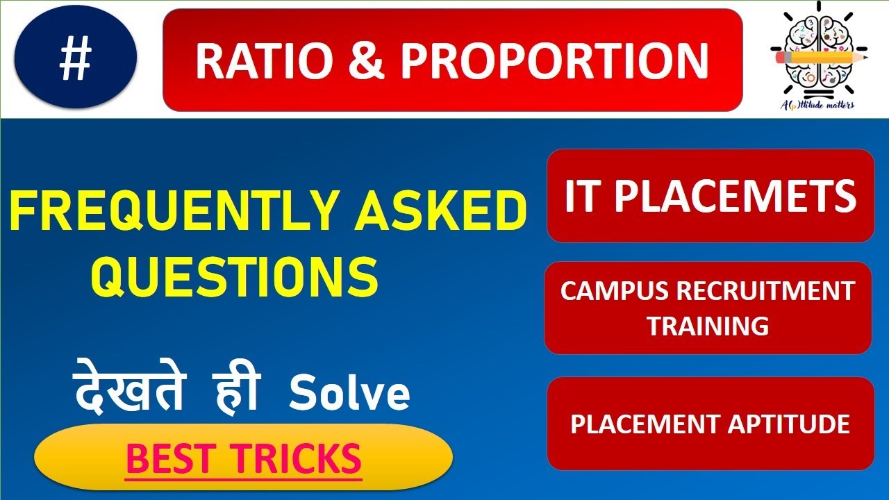 #APTITUDE #PLACEMENT_APTI RATIO AND PROPORTION ,MOST FREQUENTLY ASKED ...