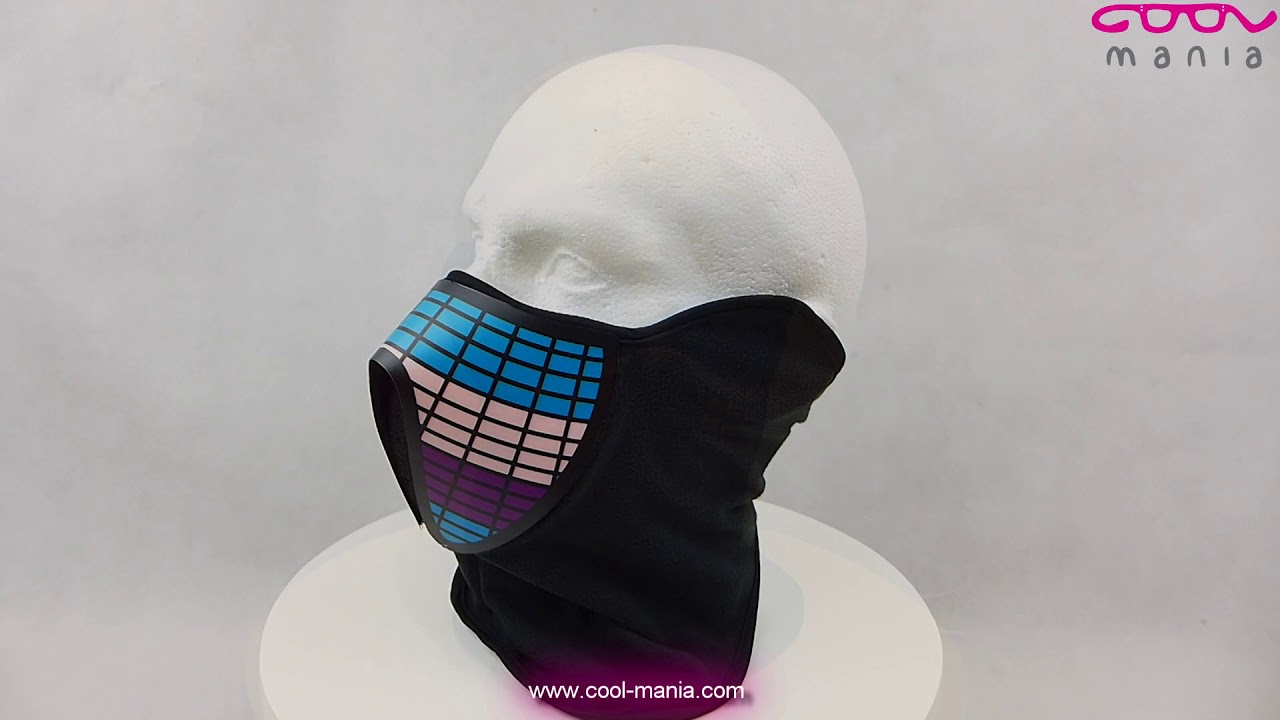 Rave face mask Equalizer - sound sensitive (www.cool-mania.com) - YouTube