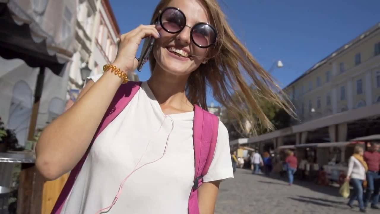 Tourist Talking On Phone Outdoors Stock Video - YouTube