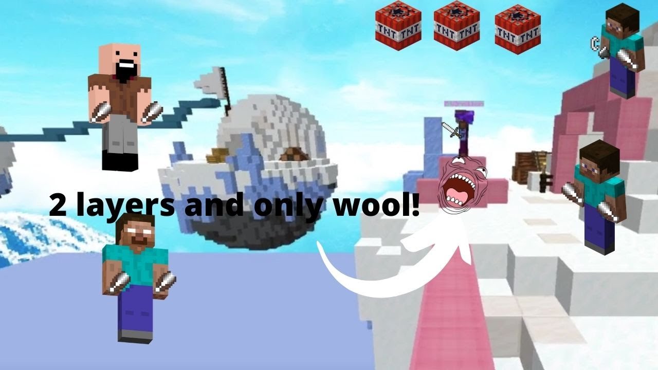 Minecraft Bedwars But We Only Could Build 2 Layers Of Bed Defense Out ...