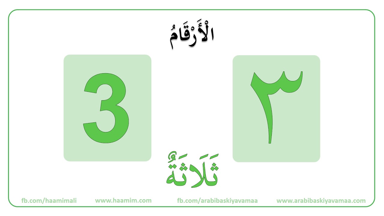 Learn Arabic - Digits 0 to 9 (Arabic numerals) الأرقام - YouTube