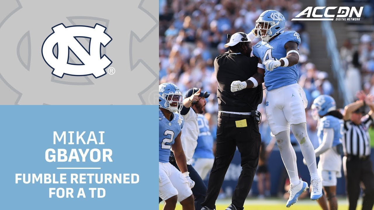 UNC Linebacker Mikai Gbayor Scores On His 2nd Forced Fumble - YouTube