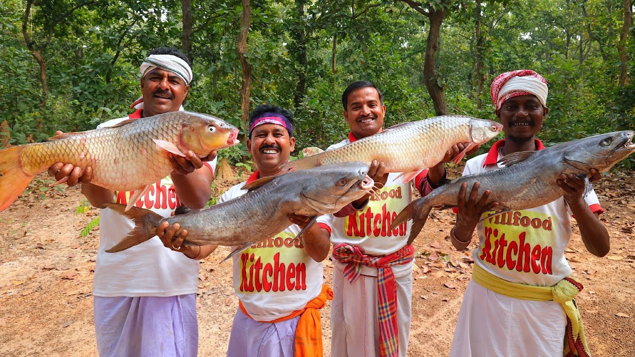 Rithe Fish Curry and Vape Fish Curry cooking for village people ...