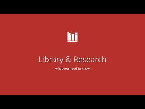 Library and Research: What You Need to Know - YouTube