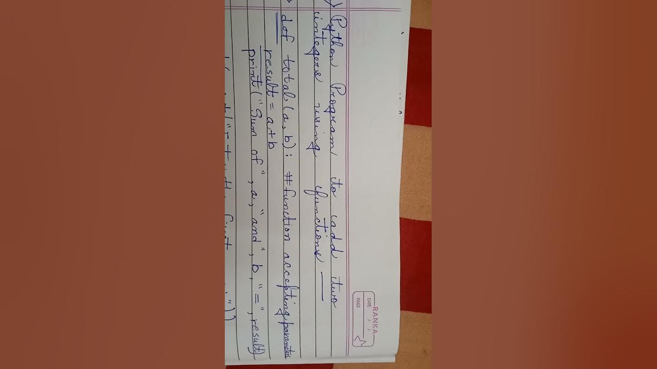 Python program to add two integers using user defined functions @programmingwithshivi925 - YouTube