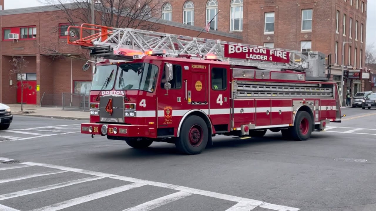 Boston Fire Department | Ladder 4 responding - YouTube