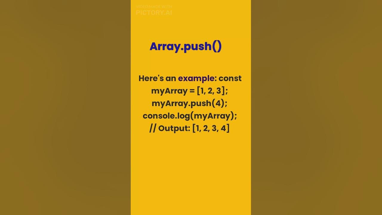 Array Push Method Javascript Youtube 5929