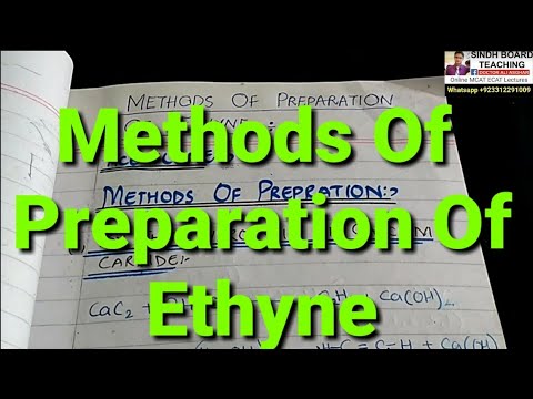 Methods of Preparation of Ethyne in Hindi/Urdu XII Organic Chemistry ...